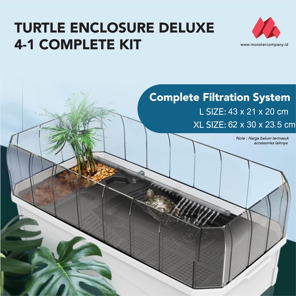 Jual Deluxe Complete Turtle Enclosure Aquarium Tank Kandang Kura | Shopee Indonesia