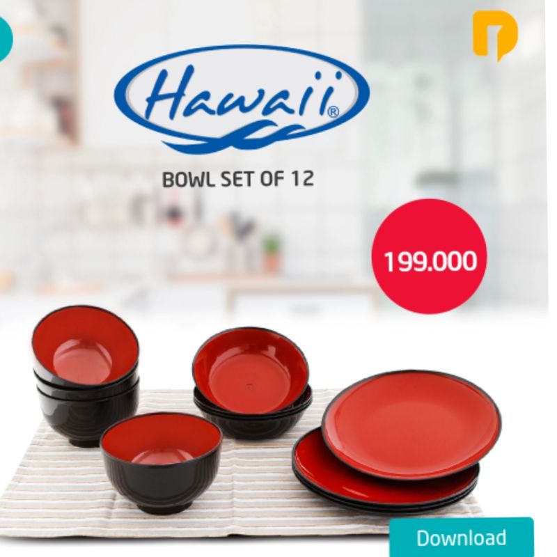 Jual Hawaiibowlsetof12 | Shopee Indonesia
