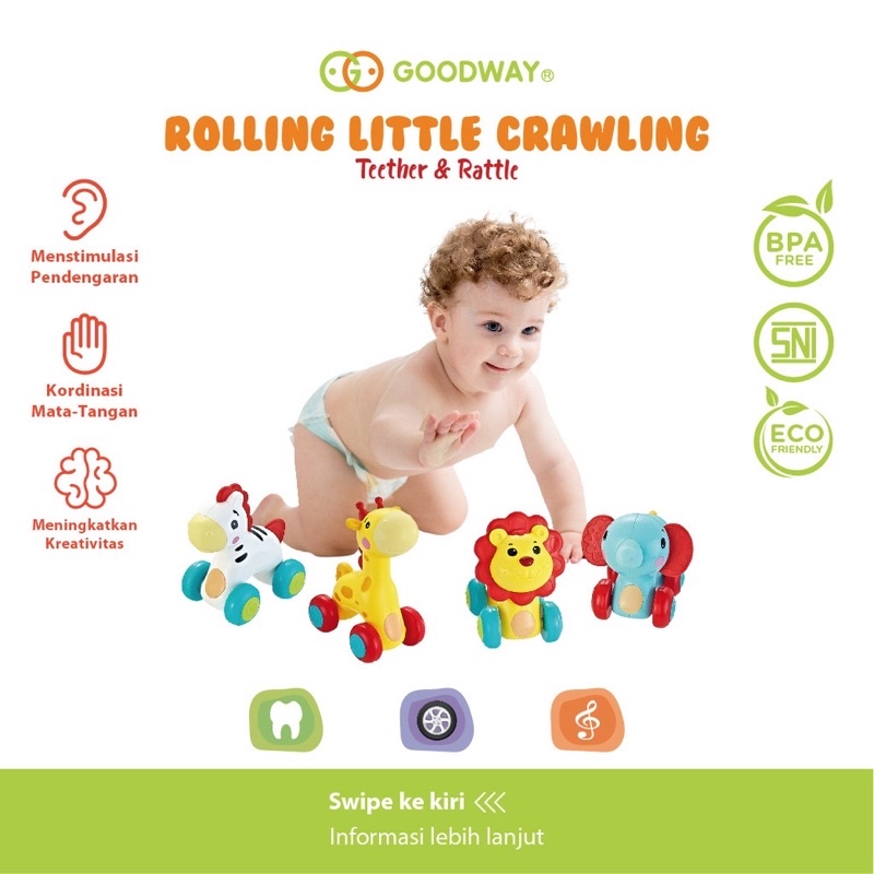 Jual MJ Goodway Rolling Animal Series Mainan Edukasi Anak Bayi Model ...