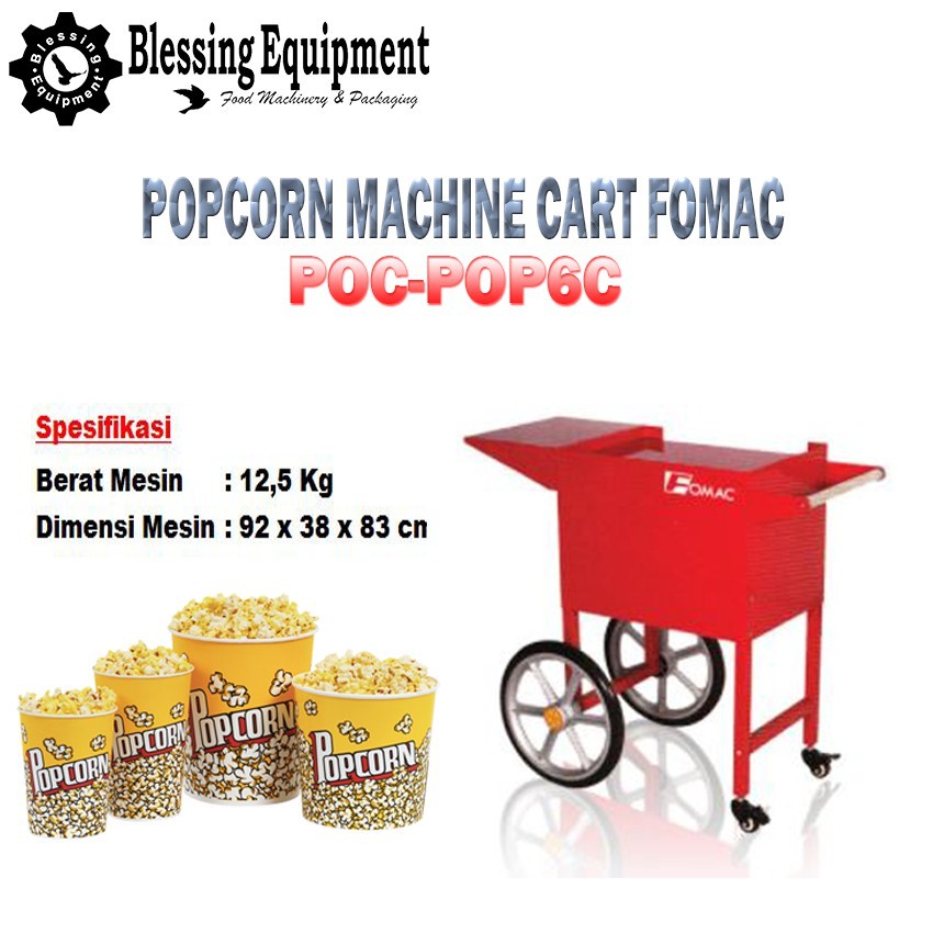 Jual POC-POP6C Popcorn Machine Cart FOMAC | Shopee Indonesia