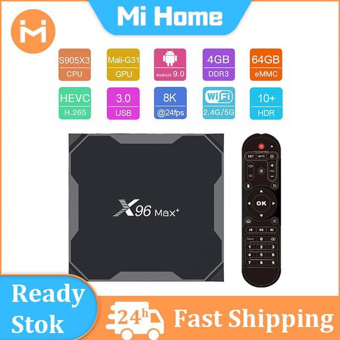 Jual Ready&Siapkirim X96 Max Plus Android 9.0 Tv Box 1000 Lan S905X3 ...