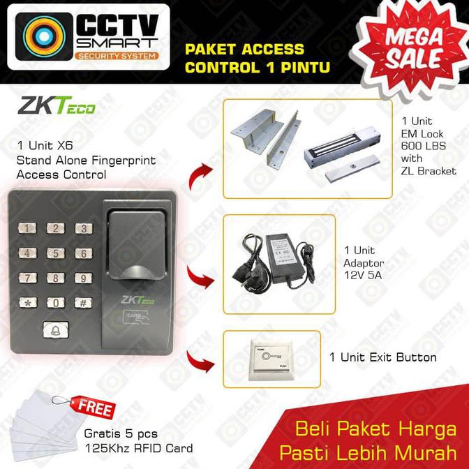 Jual Paket Door Lock Access Control Fingerprint X6 Shopee Indonesia