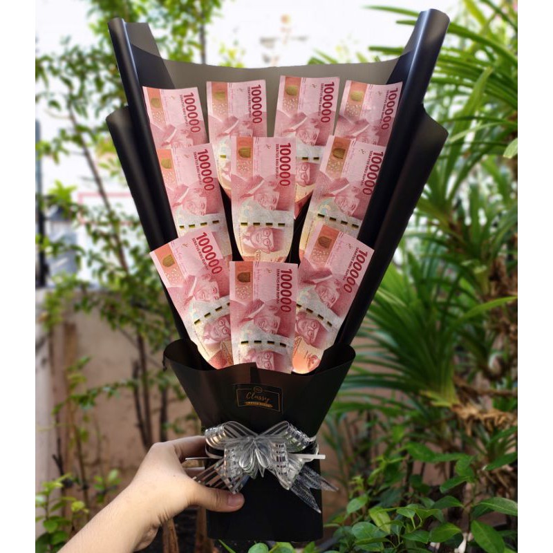 Jual Small Standing Money Bouquet / Bucket Buket Bunga Uang Asli / Kado ...