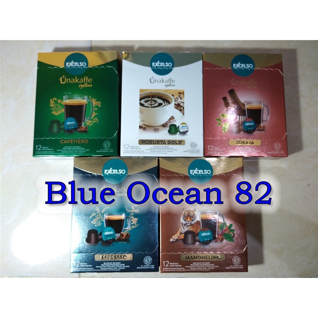 Jual Paket 5 Pack varian Kopi Kapsul Unakaffe - Excelso Coffee Capsule ...