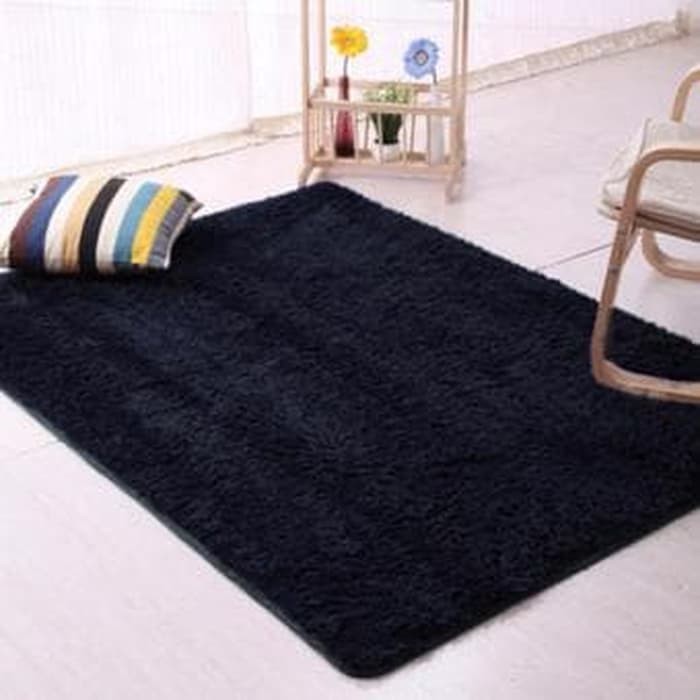 Jual Karpet Bulu Warna Hitam 200x200 Tebal Seluruh 5cm | Shopee Indonesia