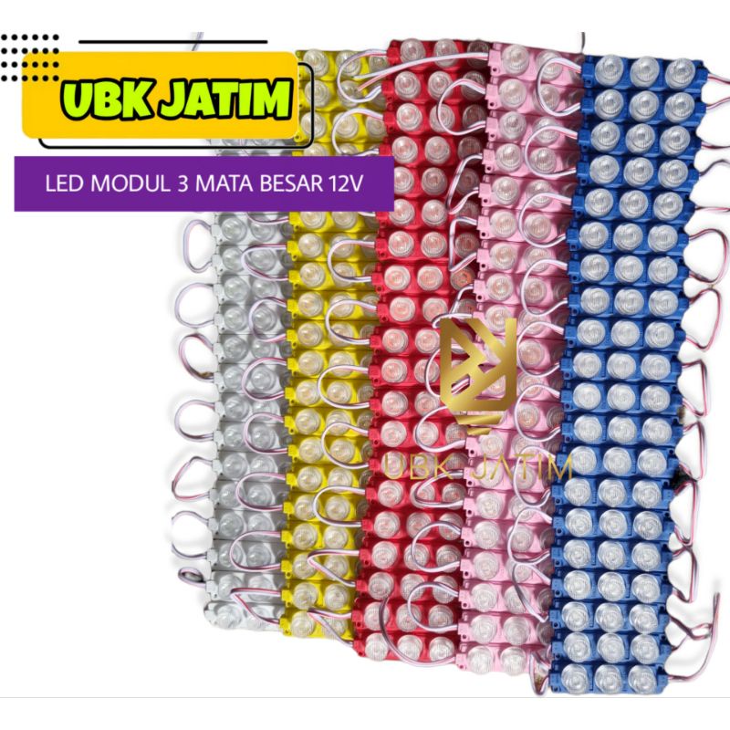 Jual LAMPU LED MODUL 3 MATA BESAR 12V 24V | Shopee Indonesia