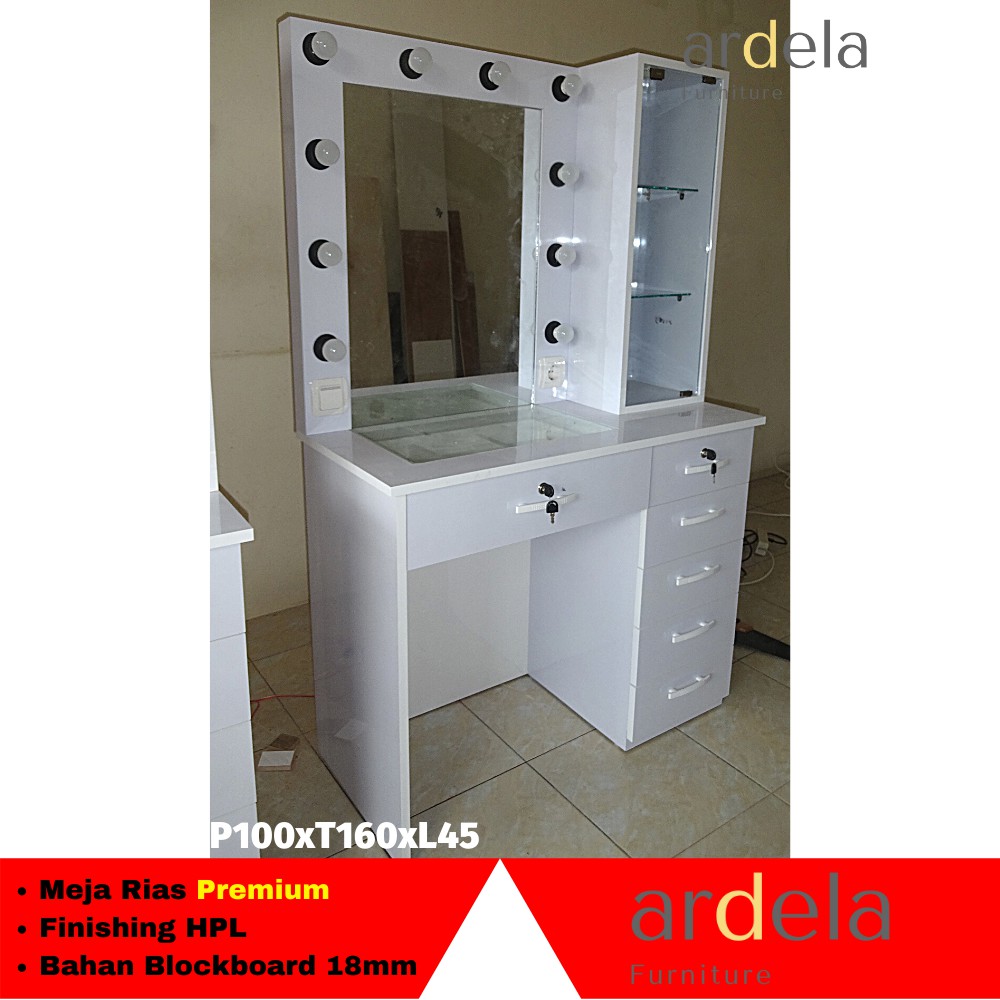 Jual Meja Rias Vanity Mirror Premium Bahan Kayu Blockboard 18mm ...