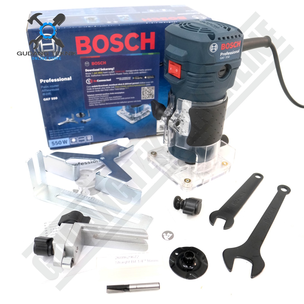 Jual Mesin Trimmer Profil Kayu 1/4" BOSCH GKF550 / Wood Trimer Profil ...