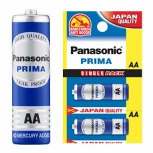 Jual Baterai battery Panasonic biru Kecil Prima ukuran AA A2 | Shopee ...
