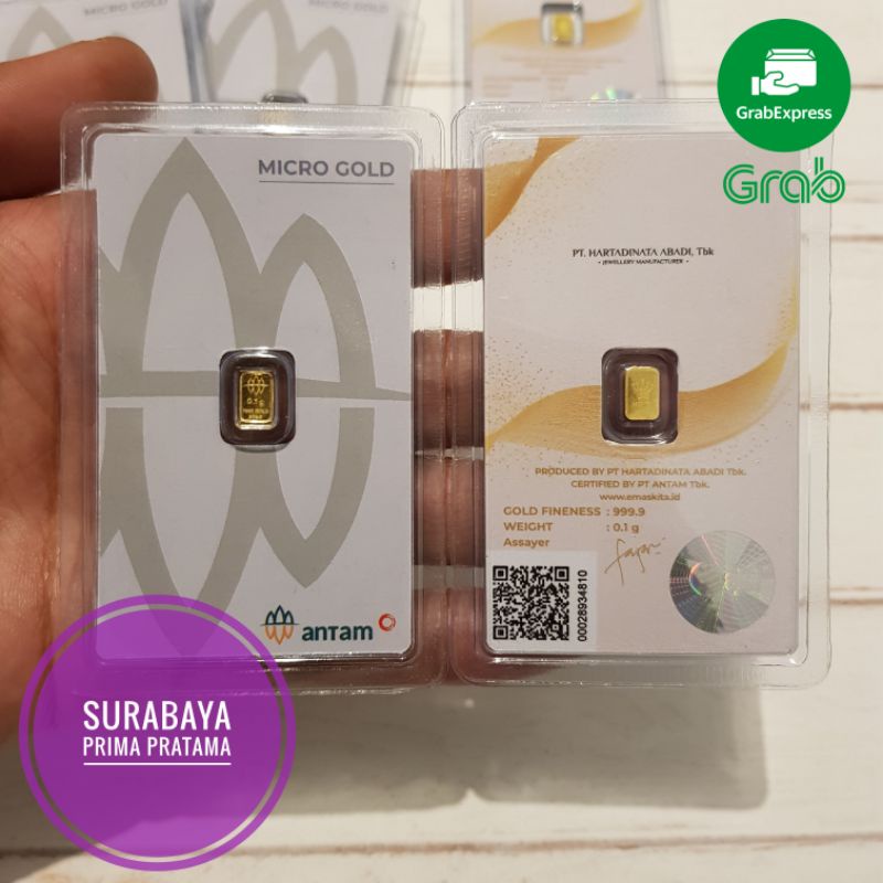 Jual LM Logam Mulia Emas Micro Gold Antam x Hartadinata Abadi 0,1 / 0.1 ...