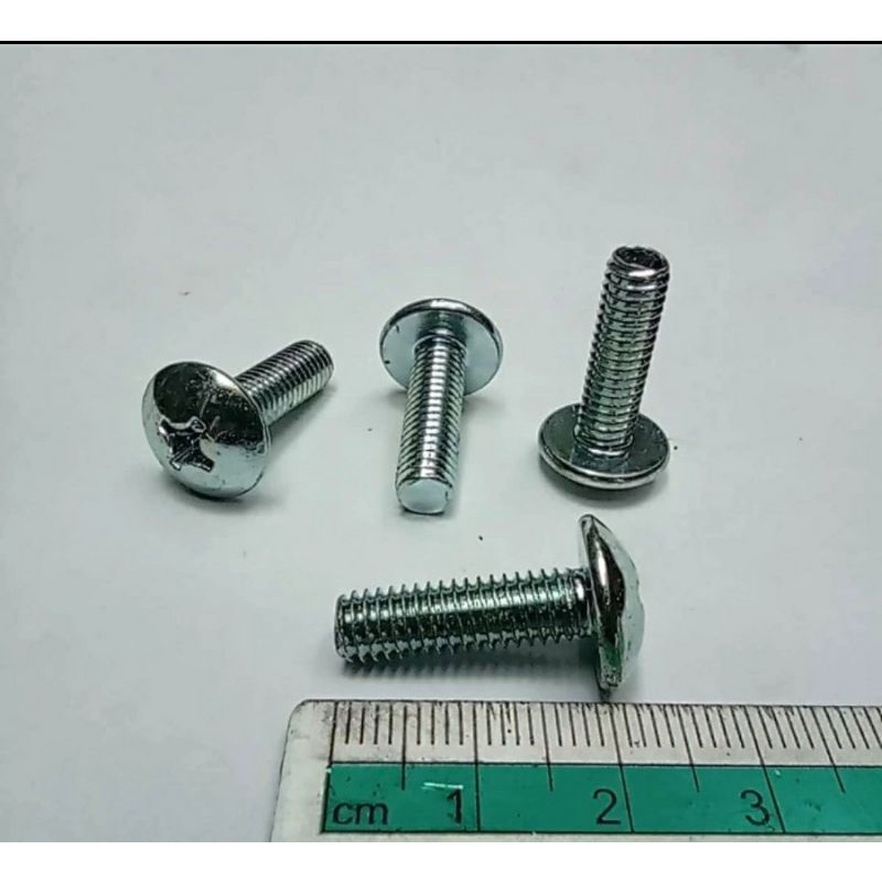 Jual x10pcs Baut TJP JT M6x20 Truss Head Kepala Lebar / Mesin Screw ...