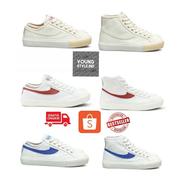 Jual Sepatu Compass Gazelle White Red / White Blue / Cream High Low ...