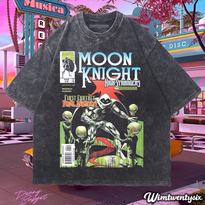 Jual Kaos Moon Knight High Strangers Washing Vintage Movie Tee
