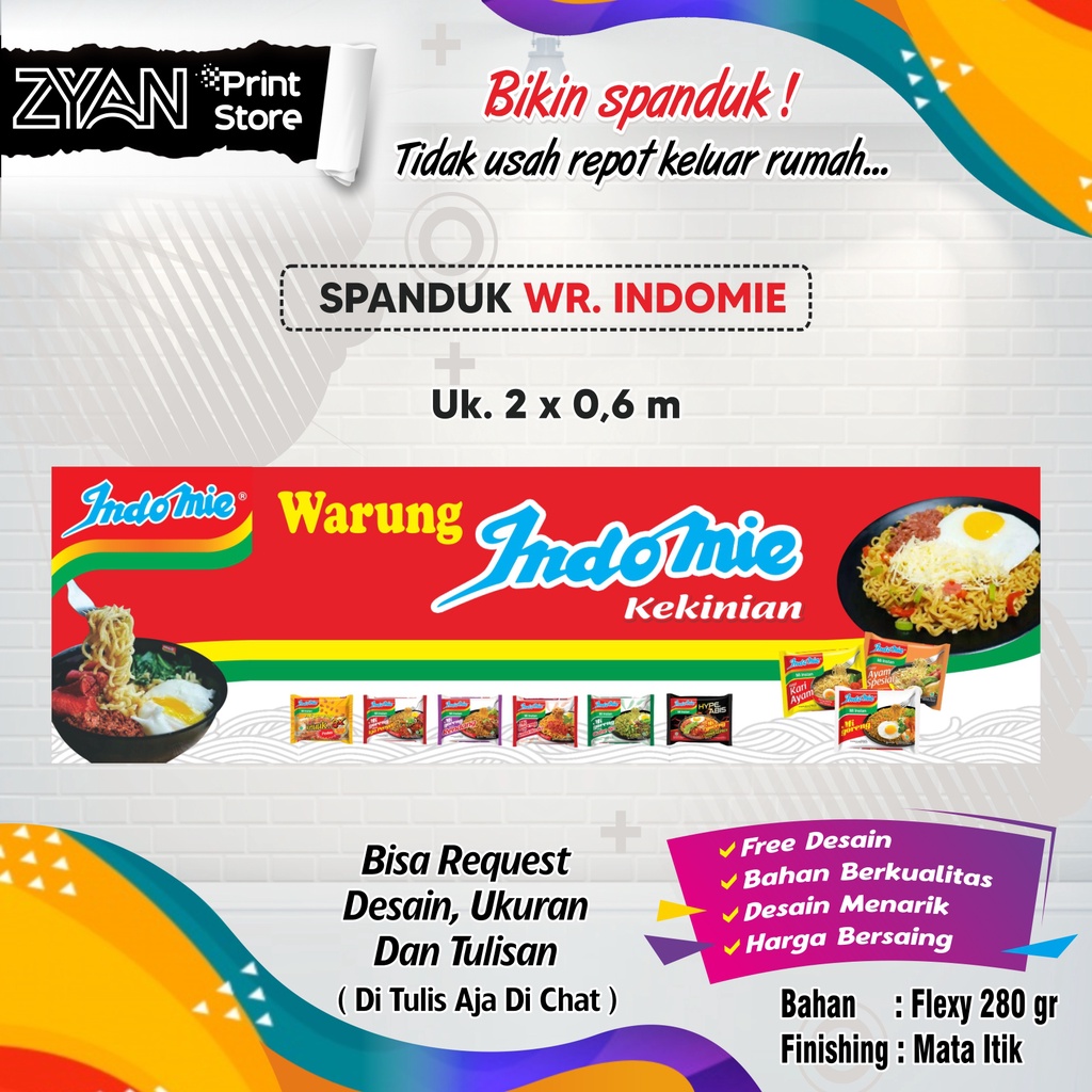 Jual SPANDUK BANNER WARMINDO WARUNG INDOMIE | Shopee Indonesia