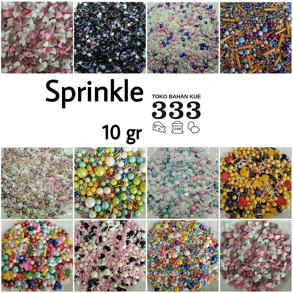 Jual [part 3] aneka sprinkle /springkel/ gula edible / hiasan kue (10gr ...