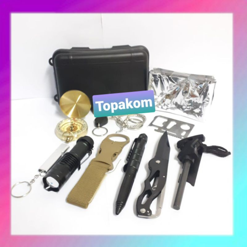 Jual [MULTIFUNGSI DI ALAM]Alat serba guna Survival Kit 11 in 1 First ...