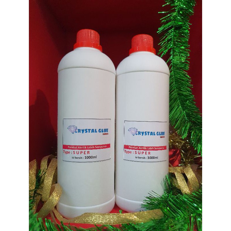 Jual Lem akrilik crystal glue SUPER 1 liter + suntikan, lem acrylic ...