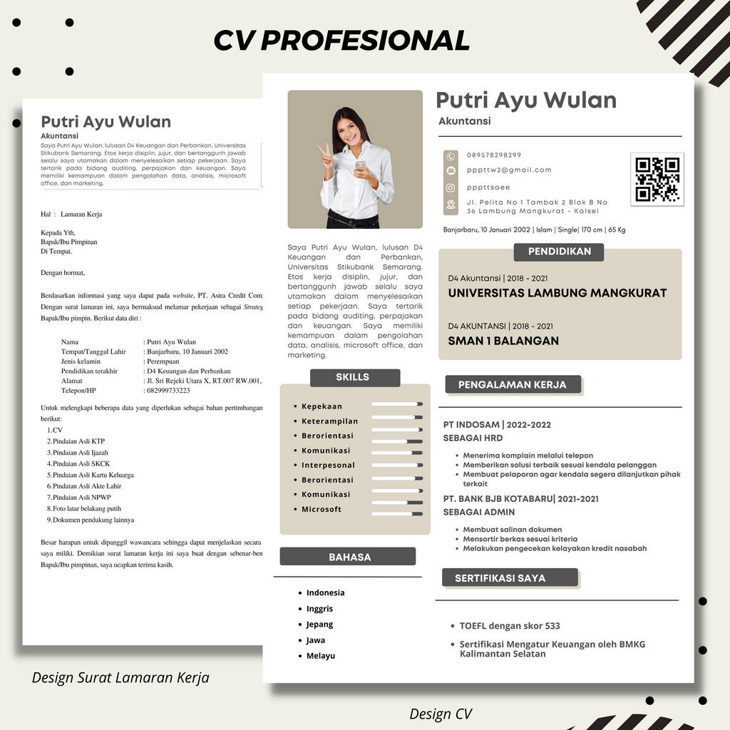 Jual JASA PEMBUATAN CV PROFESIONAL, SURAT LAMARAN KERJA & TEMPLATE CV ...