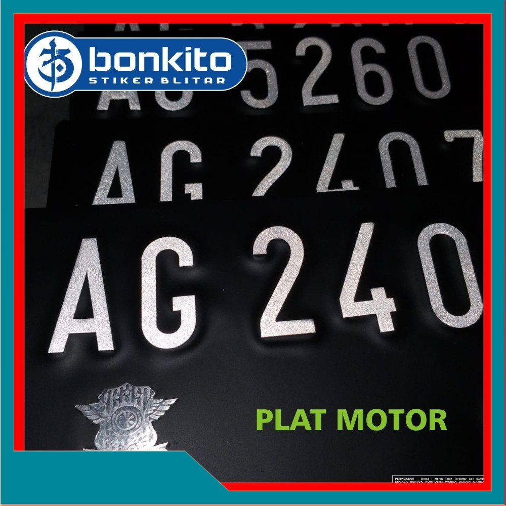 Jual Plat Nomor Motor Variasi Stiker Nyala Plat Nomor Kendaraan Baut ...