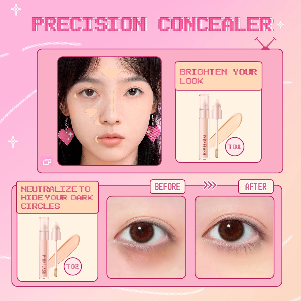 Jual PINKFLASH Breathable Liquid Concealer Tahan Lama Natural Matte 5 Colors | Shopee Indonesia