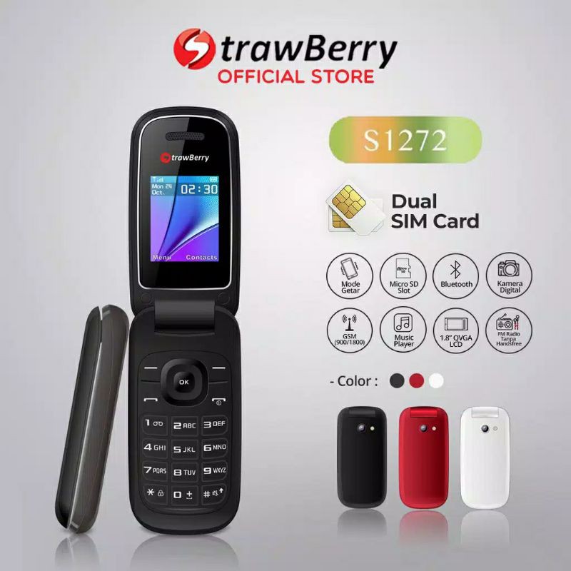 Jual STRAWBERRY S1272 - Handphone Flip - DUAL SIM CARD - CAMERA ...