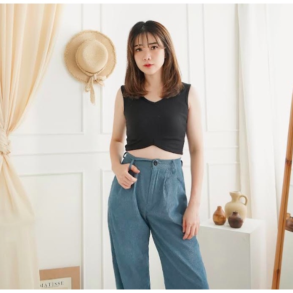 Jual Tanktop Basic Tank Top V-Neck Kaos Kamisol Baju Atasan Wanita 130 ...