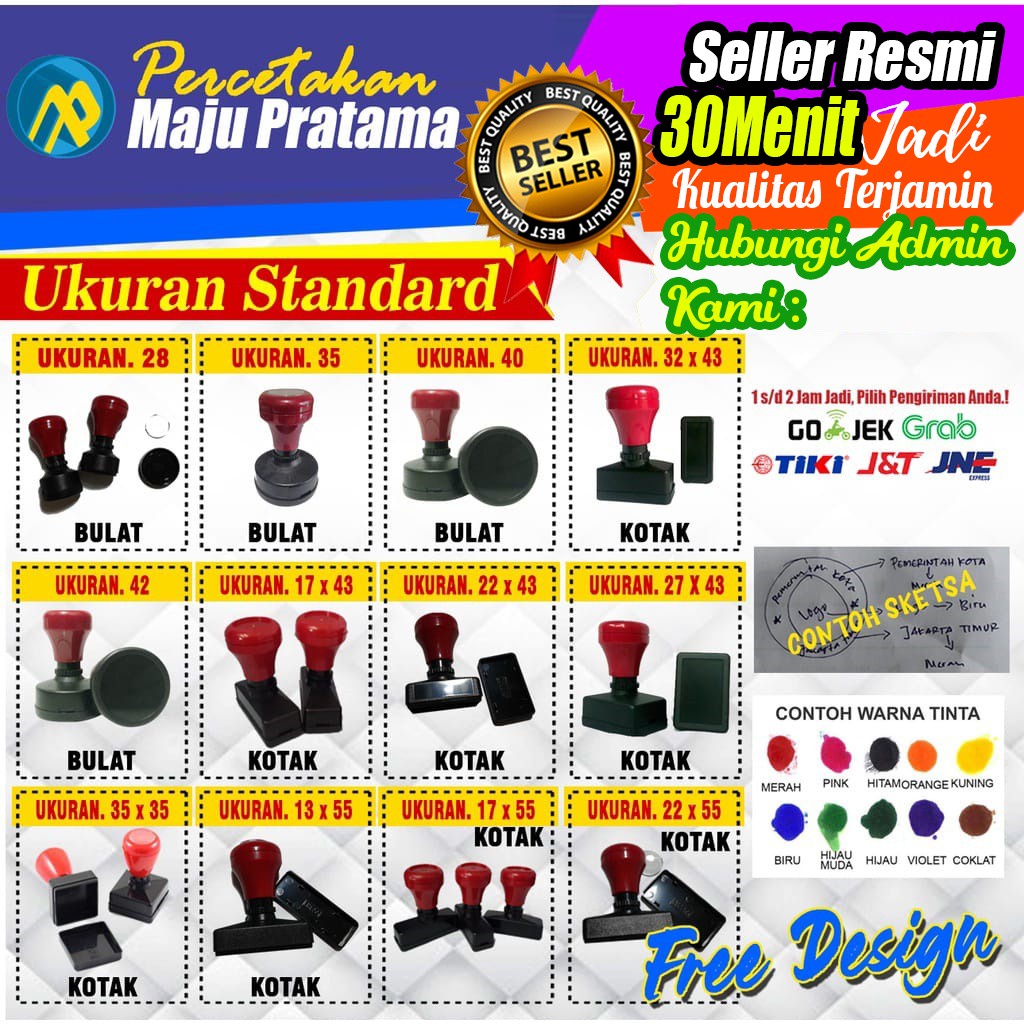 Jual STEMPEL CUSTOM UKURAN STANDAR | Shopee Indonesia
