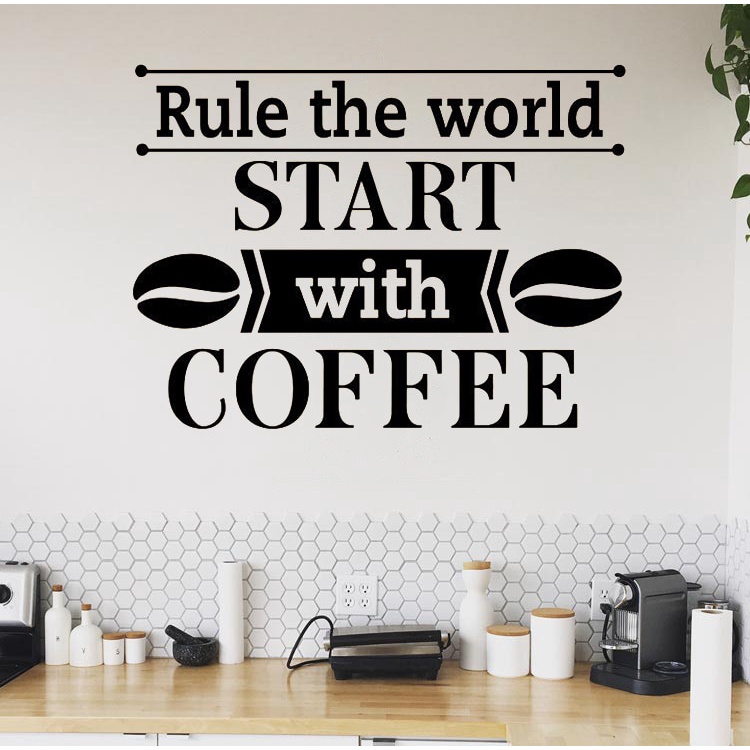 Jual Stiker Dinding Kopi Dekorasi Kafe Coffee Cafe Wall Decal Quotes ...