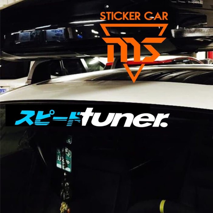 Jual sticker stiker mobil kaca motor body speedtuner kanji 2 warna ...