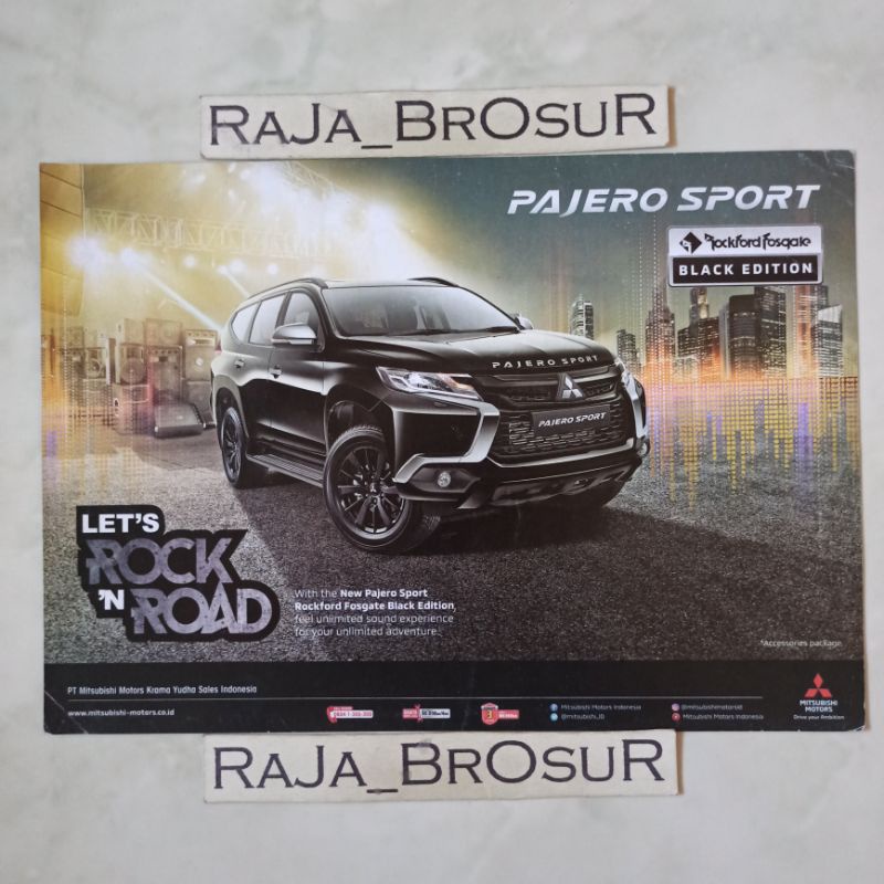 Jual Poster brosur katalog flyer Mitsubishi Pajero Sport Rockford Fosgate Bold and Black Edition ...