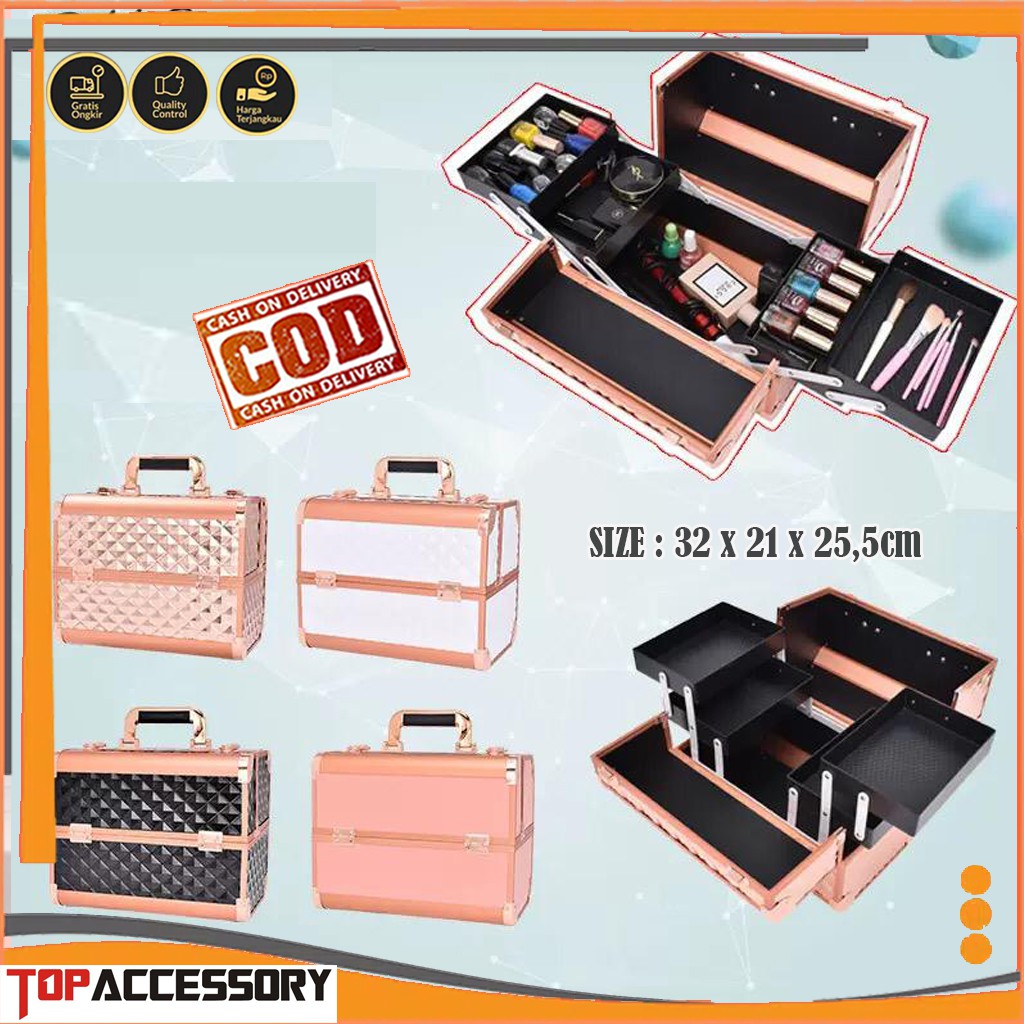 Jual Kotak Makeup / Box Makeup / Beauty Case / Tempat Kosmetik / Tempat ...