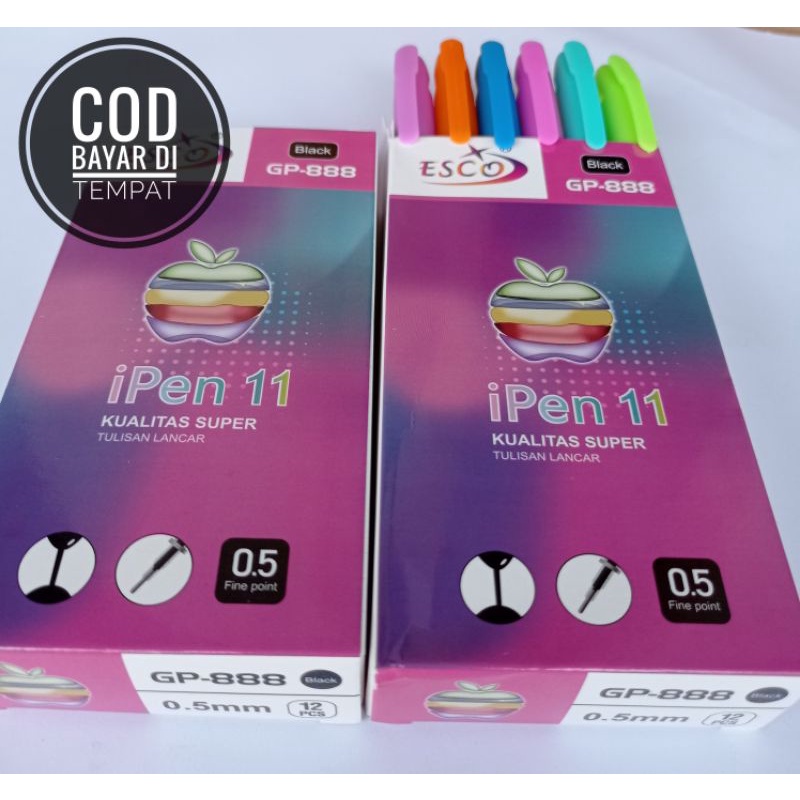 Jual PULPEN Ipen 11 Pen Gel/Ipen Pro Max VC-8101 Hitam 0.5 Kualitas ...