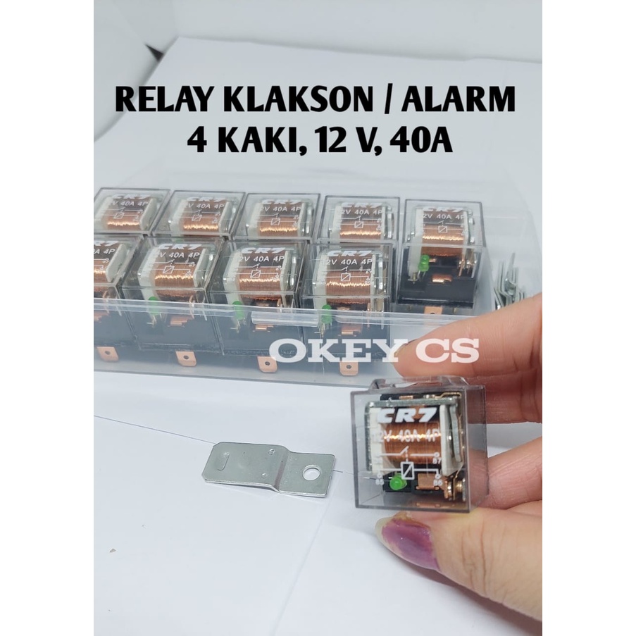 Jual RELAY 4 KAKI 12 VOLT 40 AMPERE ALARM ATAU KLAKSON LAMPU DLL ...