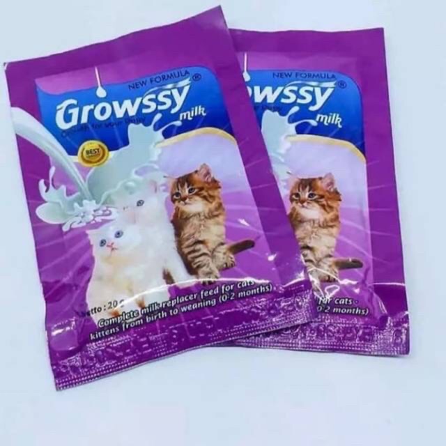 Jual susu anak kucing growssy 20gram kemasan sachet untuk anak kucing | Shopee Indonesia