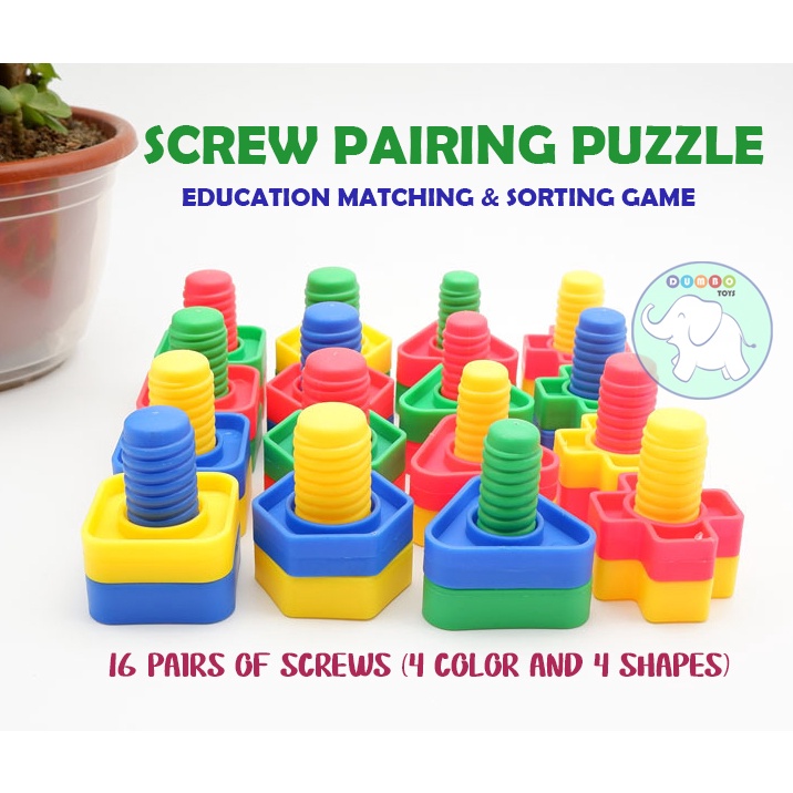 Jual Screw Pairing Puzzle Sorting Matching Game Mathlink Cubes Mainan ...