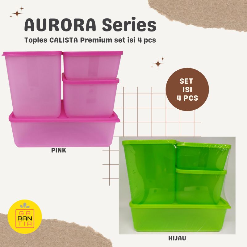 Jual Toples Calista AURORA Series Premium Sealware set 4 pcs | Shopee Indonesia