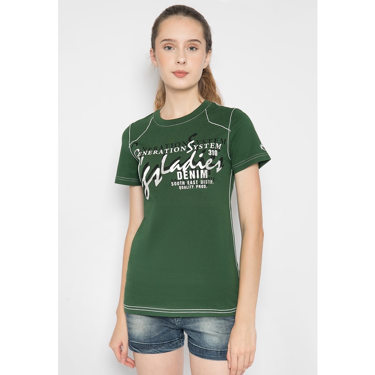 Jual LGS - Kaos Wanita - Lengan Pendek - Warna Hijau - LLTS.555.T651M ...