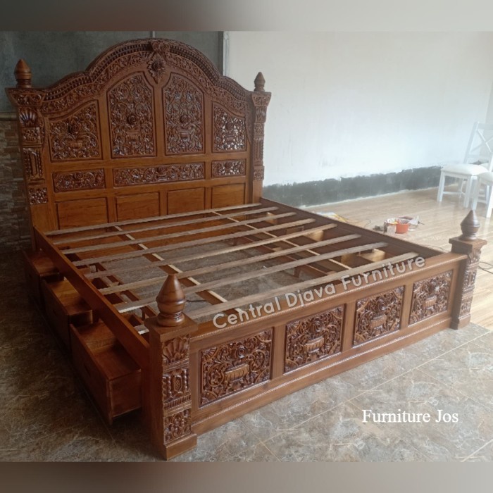 Jual Dipan Gebyok Ukir Laci Kayu Jati Divan Ranjang Tempat Tidur Jepara ...