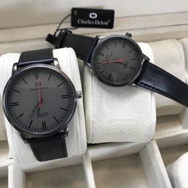Jual JAM COUPLE CHARLES DELON ORIGINAL ANTI AIR SUDAH COUPLE (KODE 0536 ...