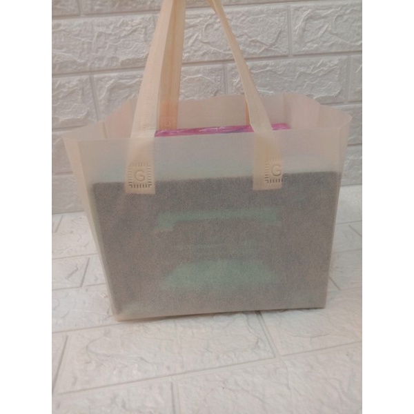 Jual Tas besek/tas goody bag nasi box ukuran 22x22 pres bawah 1 pak isi 12 pcs | Shopee Indonesia