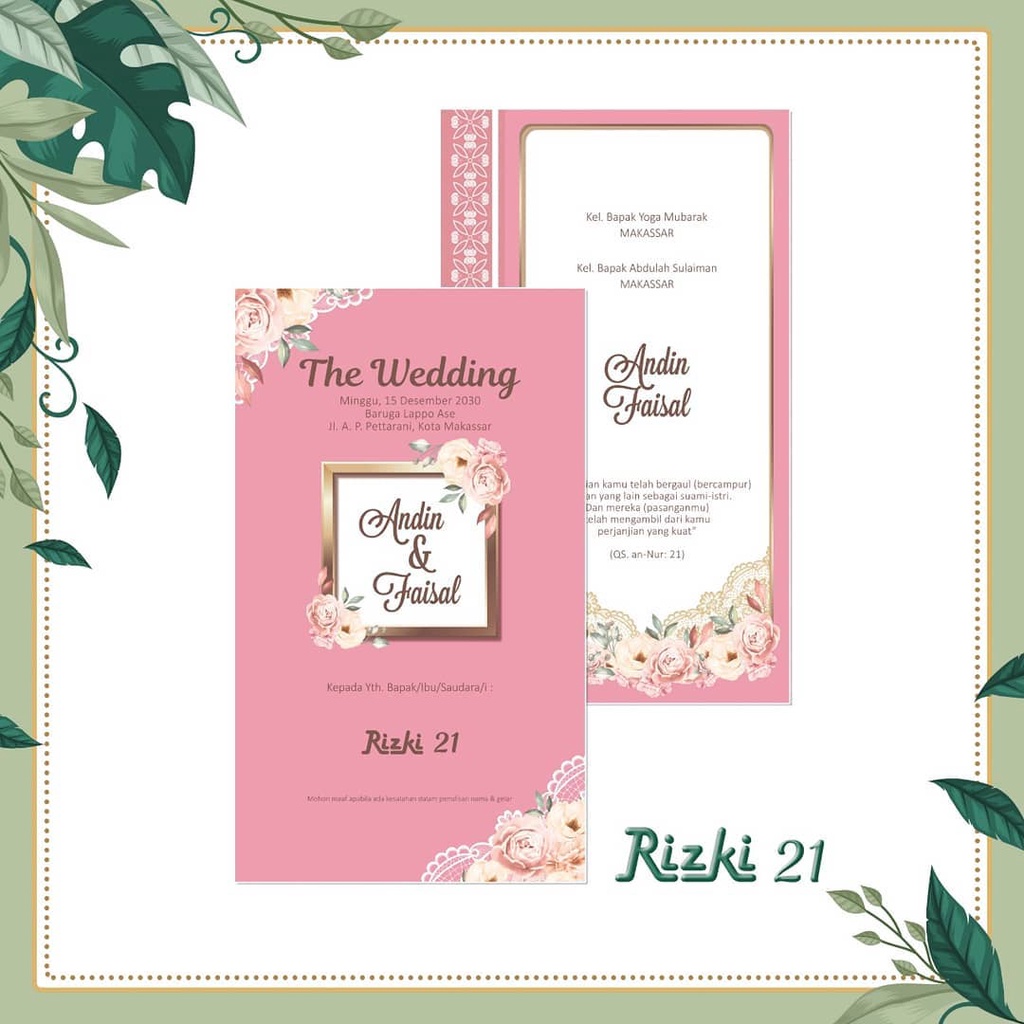 Jual Blangko Undangan Terbaru Merk Rizki 21 | Undangan Elegan Batang ...