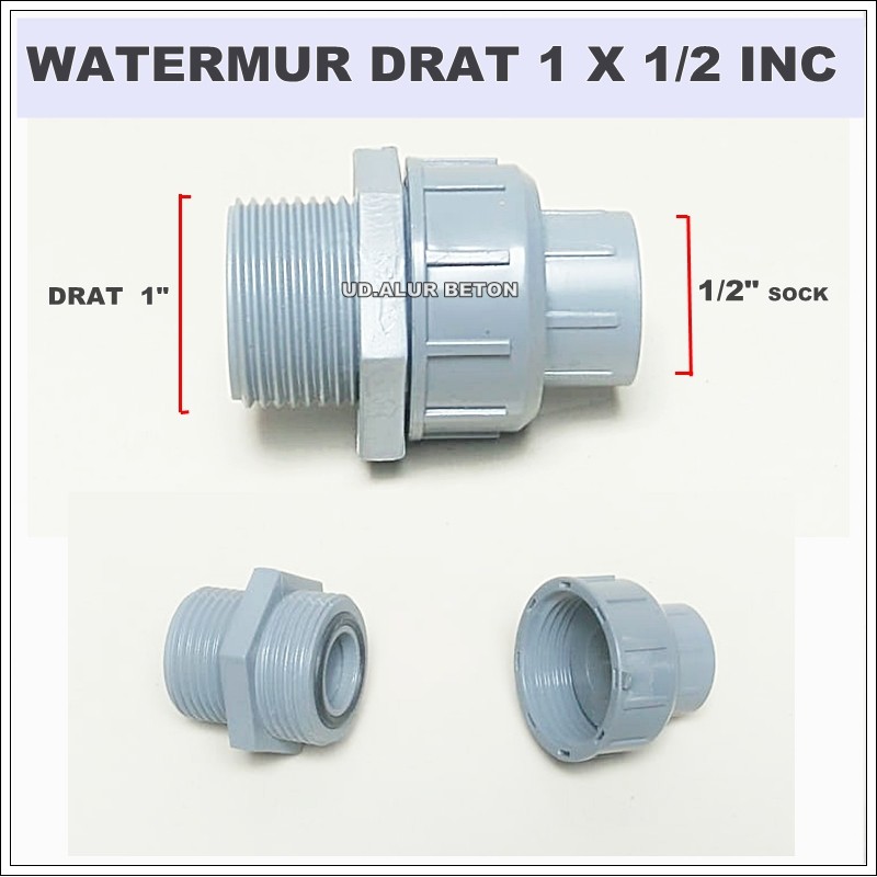 Jual WATER MUR DRAT 1 x 1/2 INCHI - Union Socket Drat PVC | Shopee ...