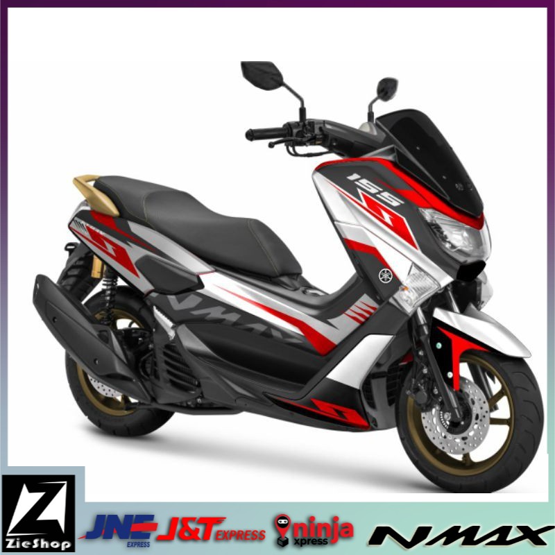 Jual Decal NMAX Full Body Motif Simple putih lis merah | Shopee Indonesia