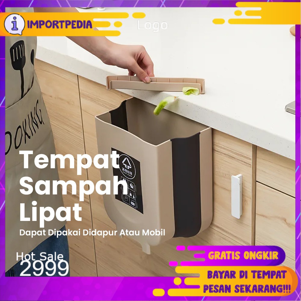 Jual Tempat Sampah Lipat Mobil Dapur Foldable Bin Trash 6L Tempel ...