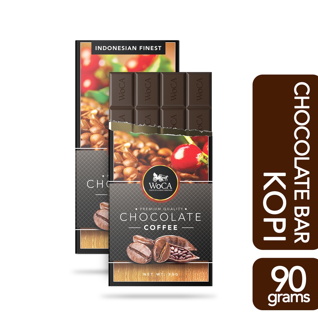 Jual WoCA Premium Cokelat Batang Rasa Kopi 90 gram | Shopee Indonesia