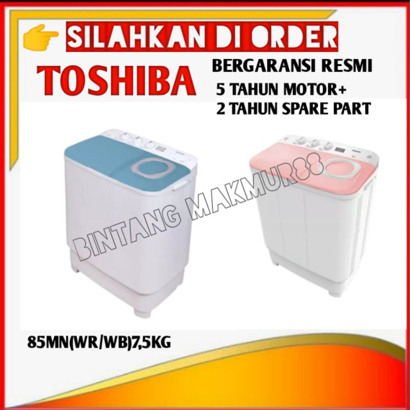 Jual Mesin Cuci 2 Tabung Toshiba Vh H85mnwb Biru 75kg Garansi Resmi Shopee Indonesia