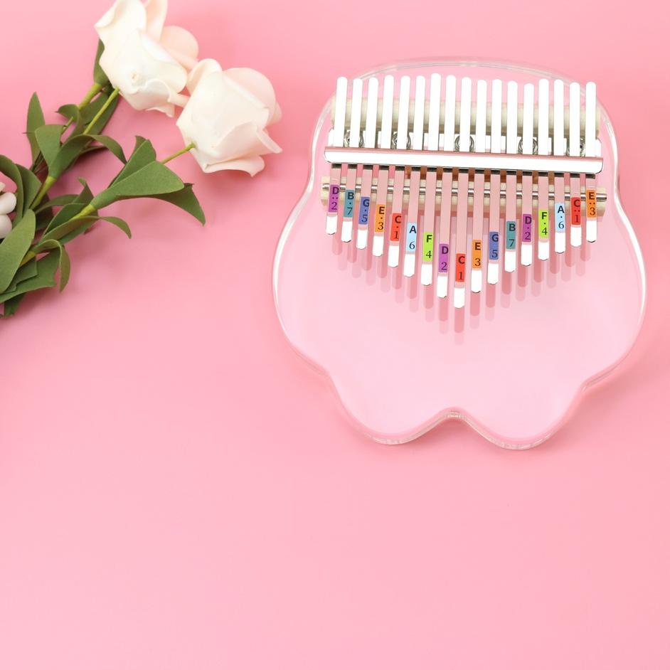 Jual ()Kalimba Acrylic 17 Keys Finger Thumb Piano Dimensi 16*14 Kitty ...
