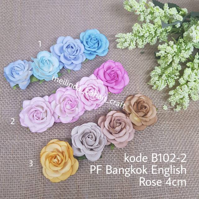 Jual PF Bangkok English Rose ukuran 4cm dengan kode B102-2 bahan accesoris berkwalitas bagus ...