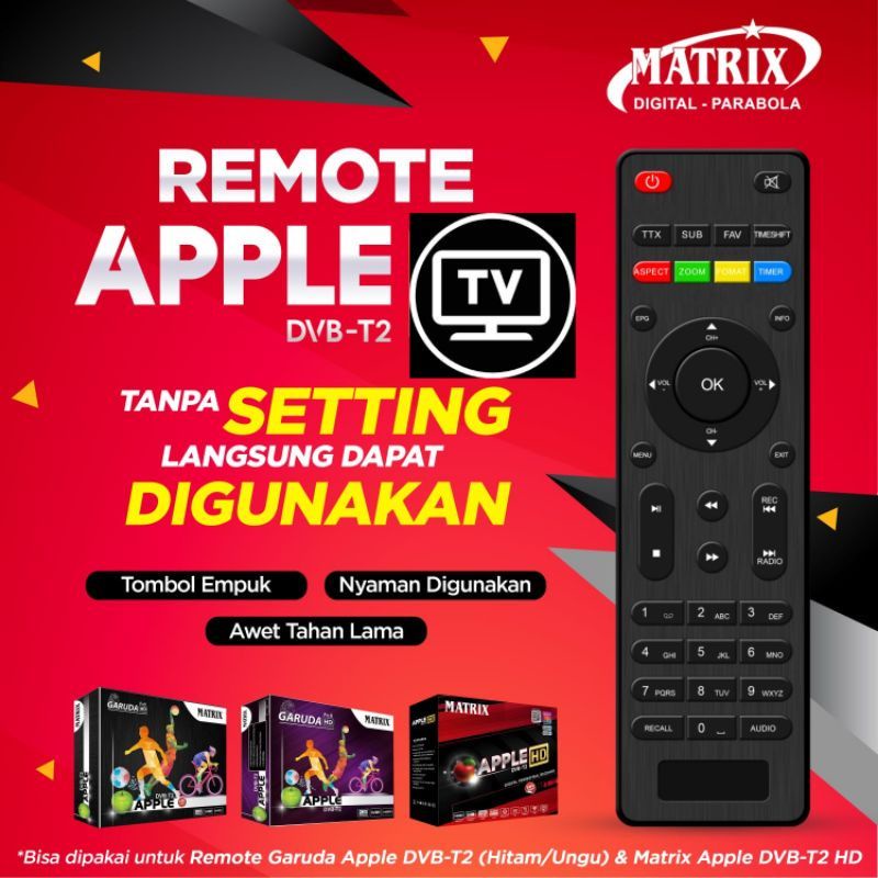 Jual Remot stb matrix apple merah/set top box matrix hd merah | Shopee ...