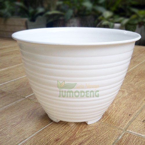 Jual Pot Putih Honey ukuran 18 tuk tanaman hias bunga | Shopee Indonesia